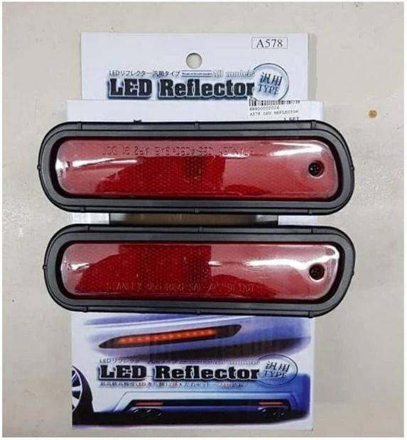 Universal Car LED Bumper Reflector Lights | Red Side Marker Lamp for ...