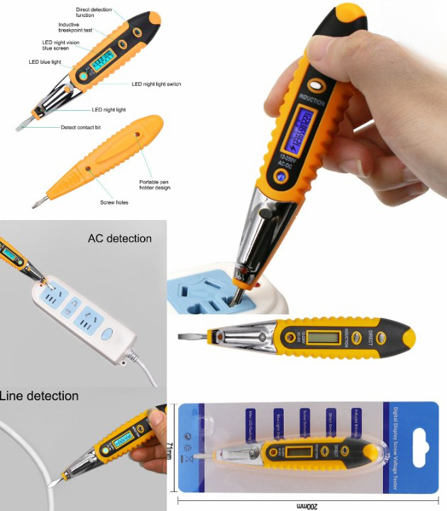 LED Digital Induction Test Pen AC DC Tester Intelligent Induction ...