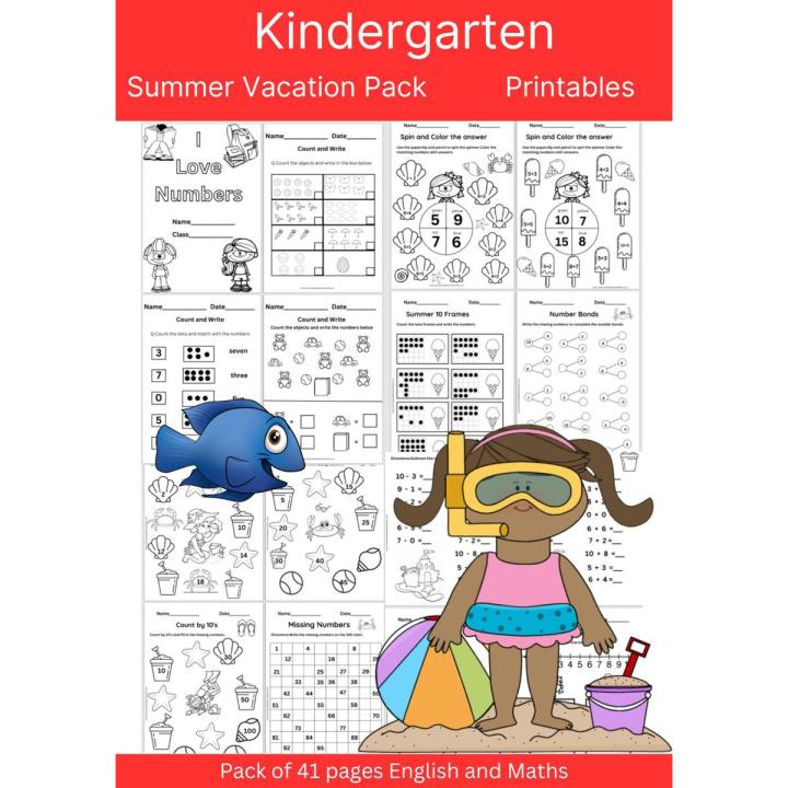 Summer Vacation Pack for Kindergarten (41 Pages) | Daraz.pk