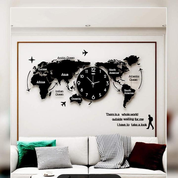 Wooden World Map Clock World Map Daraz Pk