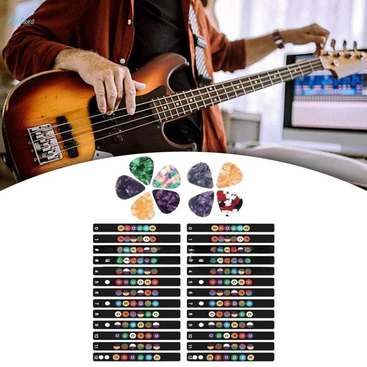 Fingerboard Note Stickers and Picks for Beginner 6 Strings Acoustic ...