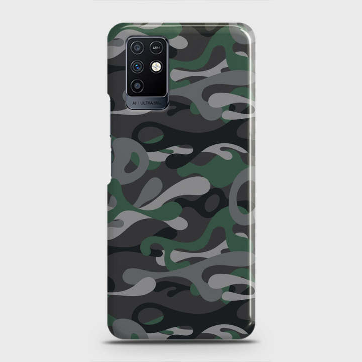 Infinix_ Note 10 Cover - Camo Series - Green & Grey Design - Matte ...