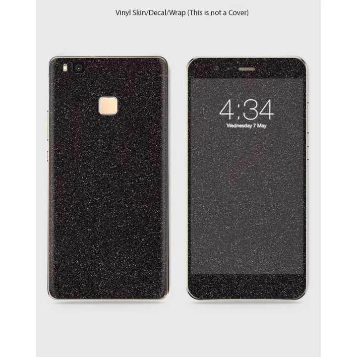 Huawei G9 Lite Phone Skin Front Back And Sides Black Glitter Texture ...