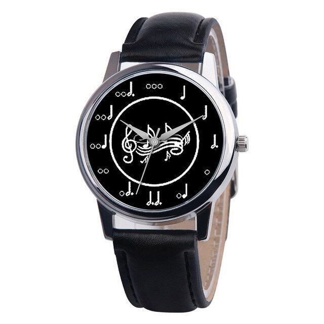 Fancy Musical Note Leather Band Analog Alloy Quartz Watch New Women ...