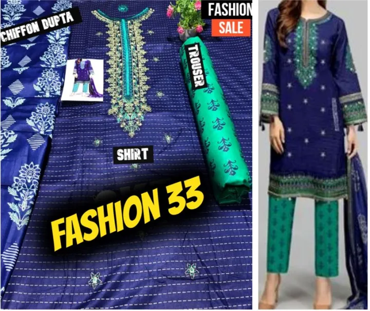 Summer Collection Lawn-New Design-Embroidered Unstitched-3PC Suit For ...