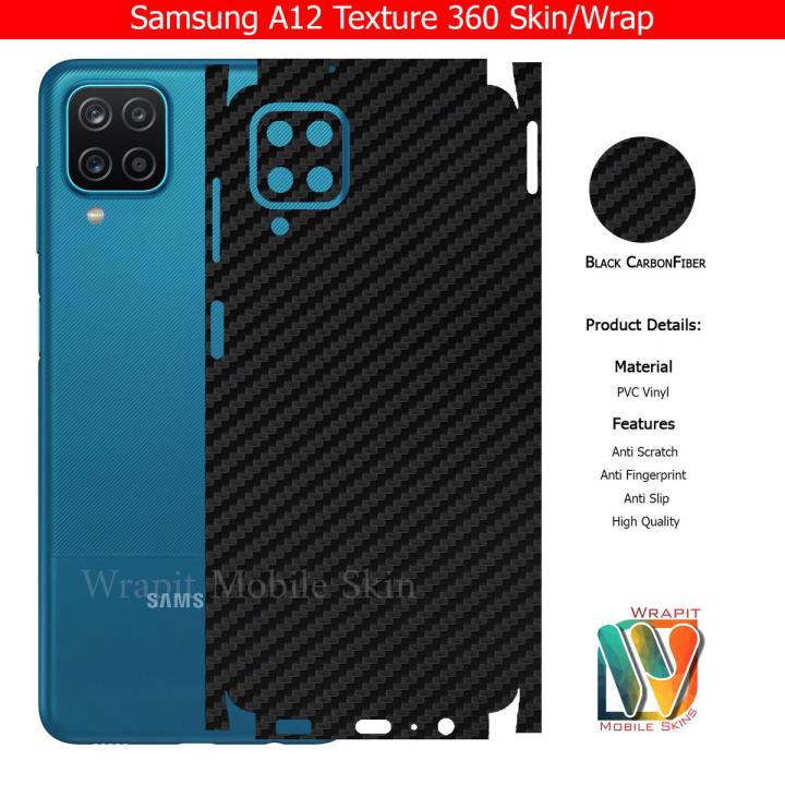 Samsung Galaxy A12 Skin/Wrap 360 Protection Sheet Carbon fiber/ Matte ...