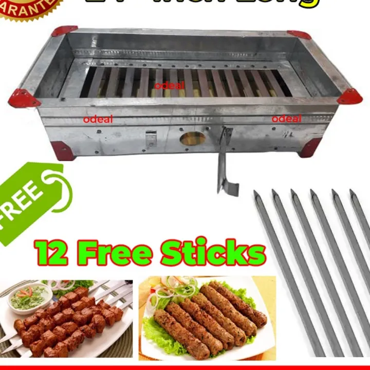 BBQ Grill 18" inch 1.5 Foot Stainless Steel polish Charcoal Barbecue ...