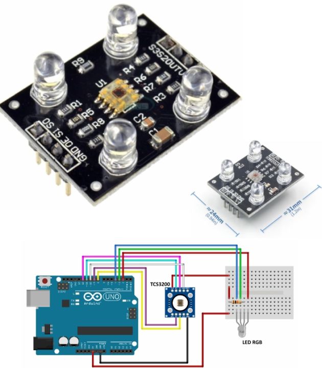 Color Sensor Recognition TCS230/TCS3200 colour RGB | Daraz.pk