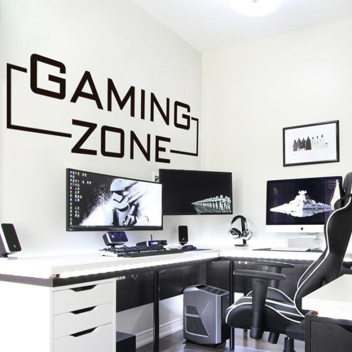 Gaming Zone Decals Gamer Wall Vinyl Sticker Controller Video Game Wall ...