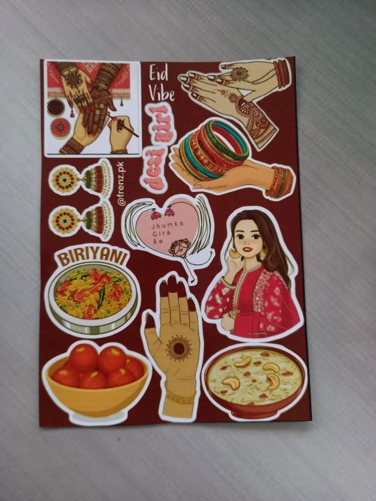 Eid vibe UNCUT Sticker sheet - A6 size - 15 x 10 cm | Daraz.pk