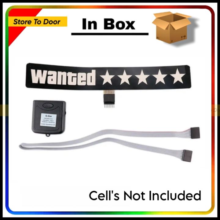 Wanted Led Sticker For Car Window GTA 5 Stars Original JDM | Daraz.pk