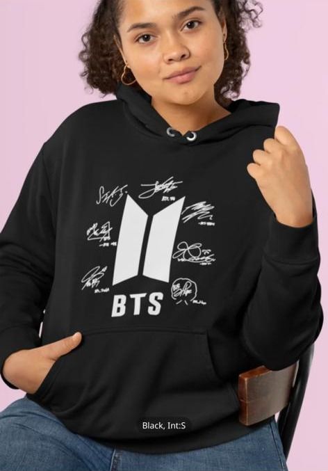 TRENDY BTS SIGN OF ALL SEVEN MEMBERS Tag Print Kangaroo Hoodie huddy ...