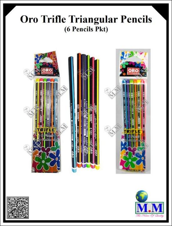 Oro Trifle Triangular pencil (6 Pcs Pkt) (Pack of 4 Pkt) | Daraz.pk