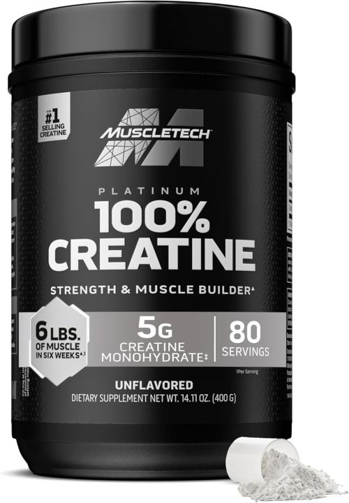 Creatine Monohydrate MuscleTech Platinum Pure Unflavored (80 Servings ...