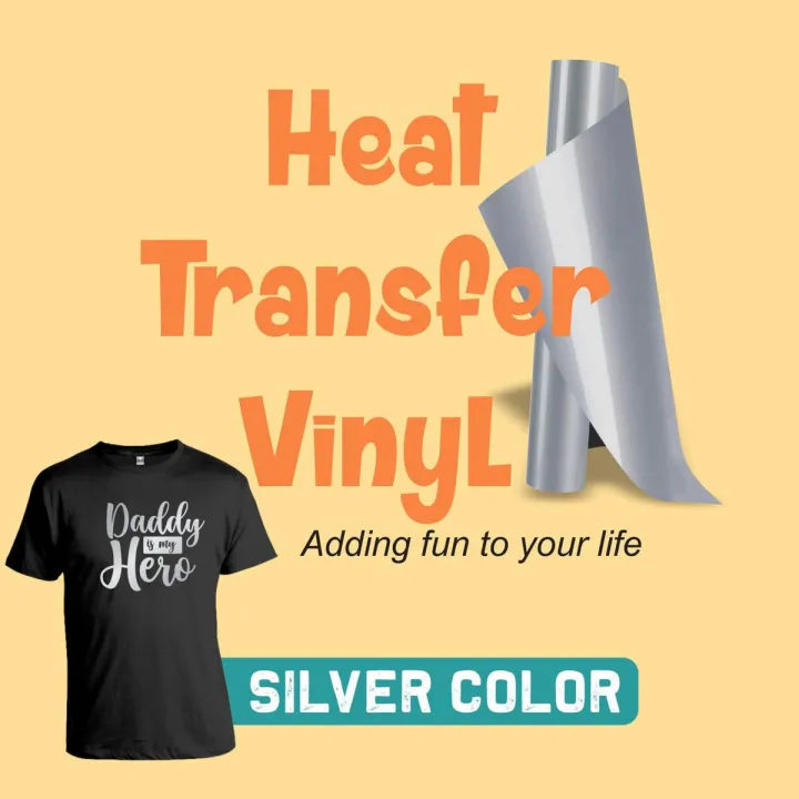 Best Quality Heat Transfer Vinyl HTV , Silver 1 Sheet 10" x 36” for ...