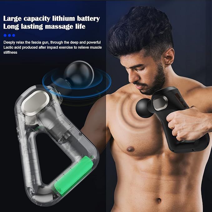 Massage Gun Deep Handkerchief, HyAdierTech 12 Speeds Handheld Muscle ...