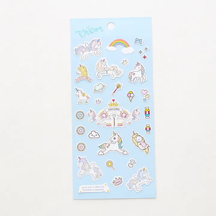3PCS/Set Unicorn DIY Sticker Cute Decor Stickers For Book Journal ...