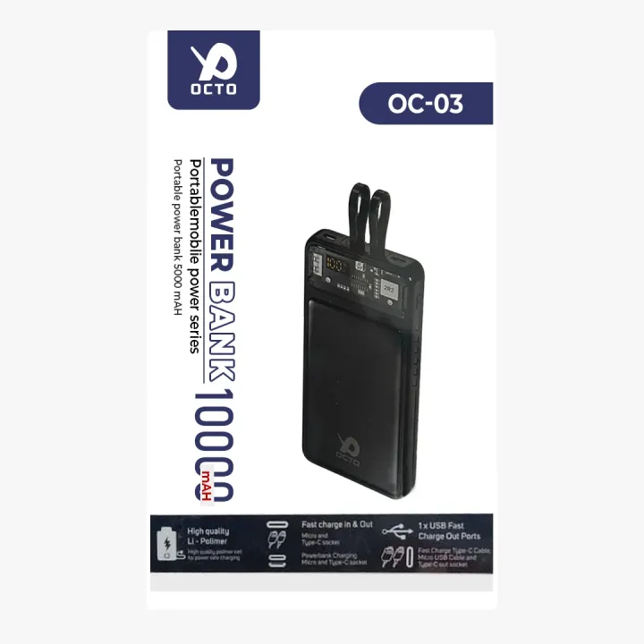 Octo 22.5 watt 10000 mah PD Fast Charging power bank - powerbank | Daraz.pk