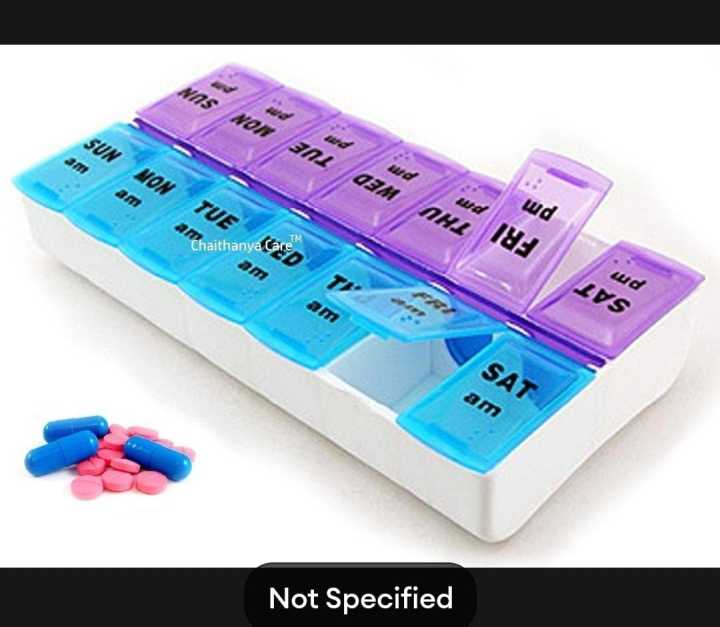 HT 2 Row 14 Squares Medicine Storage Organizer Container Case Weekly 7 ...