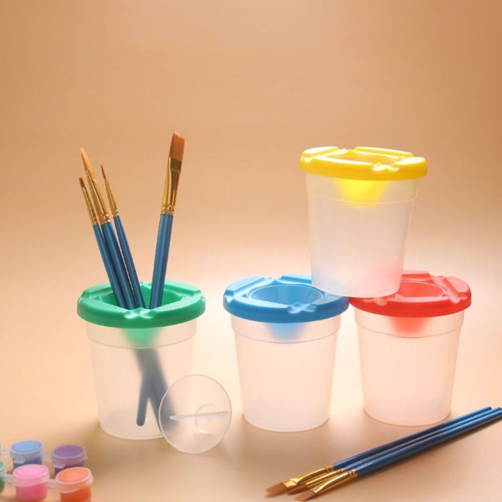 Creatives Multifunctional Painting Pen Washing Cup Plastic Transparent ...