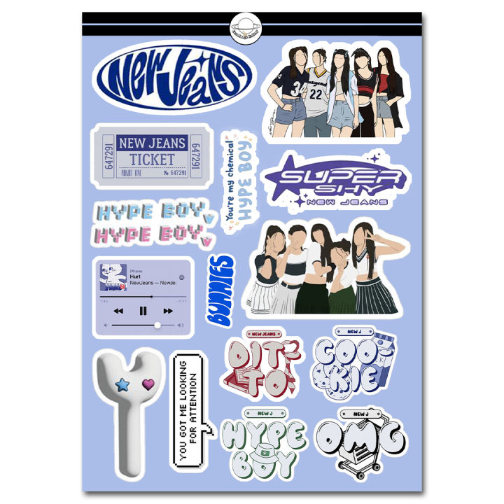 New Jeans Sticker Sheet - UNCUT NEW JEANS stickers - KPOP Stickers ...