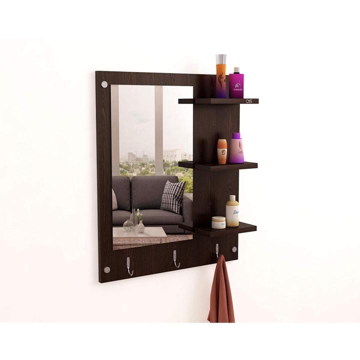 PAKWOOD Legendary Wall Mounted Dressing Mirror With Shelf and Hanging ...