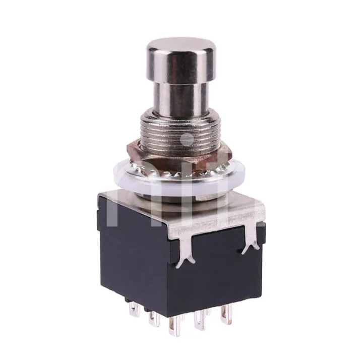 Finifly 1Pc Small 9pin 3PDT Push Button Foot Switch FR DIY Guitar ...