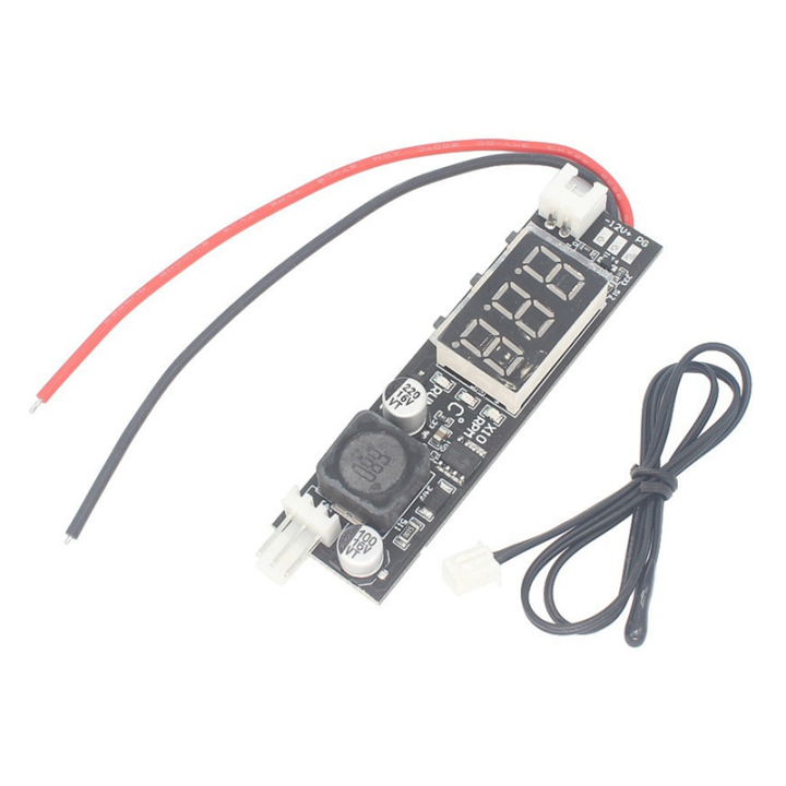 DC 12V PWM 2-3 Wire Fan Temperature Controller Speed Governor Display Module for PC Fan/Alarm ...