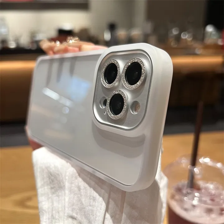 Diamond Metal Lens Protector Phone Case For iPhone 14 Pro Max Plus 13 ...