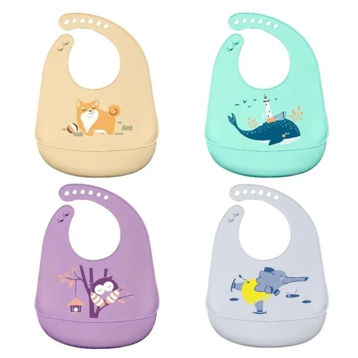 Premium Quality Silicone Baby Bib Adjustable Fit Waterproof Bibs BPA ...