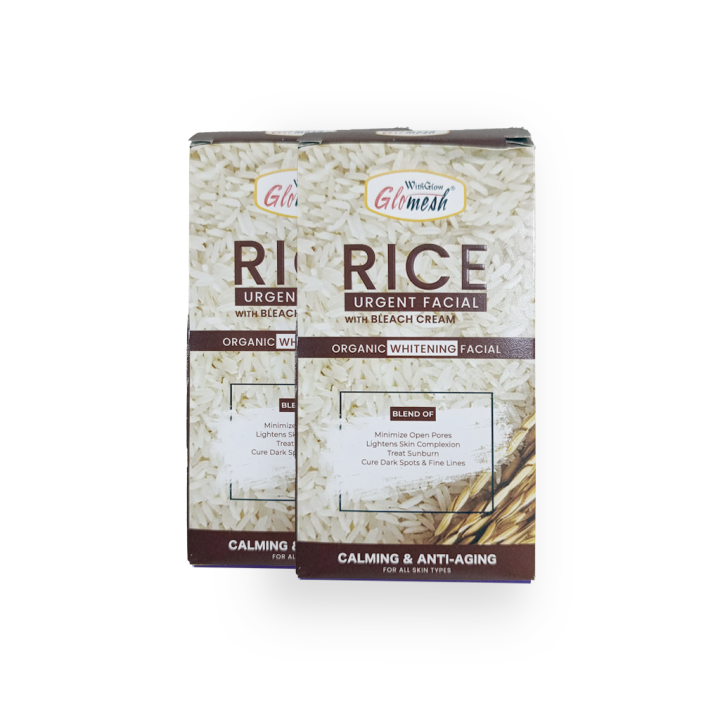 Rice Urgent Facial Kit with Bleach Cream Instant Glow, Brighter Skin ...