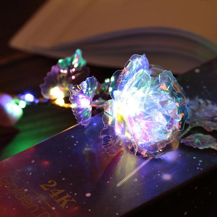 1Pc Colorful Luminous Rose Artificial LED Light Flower Unique Gifts For ...