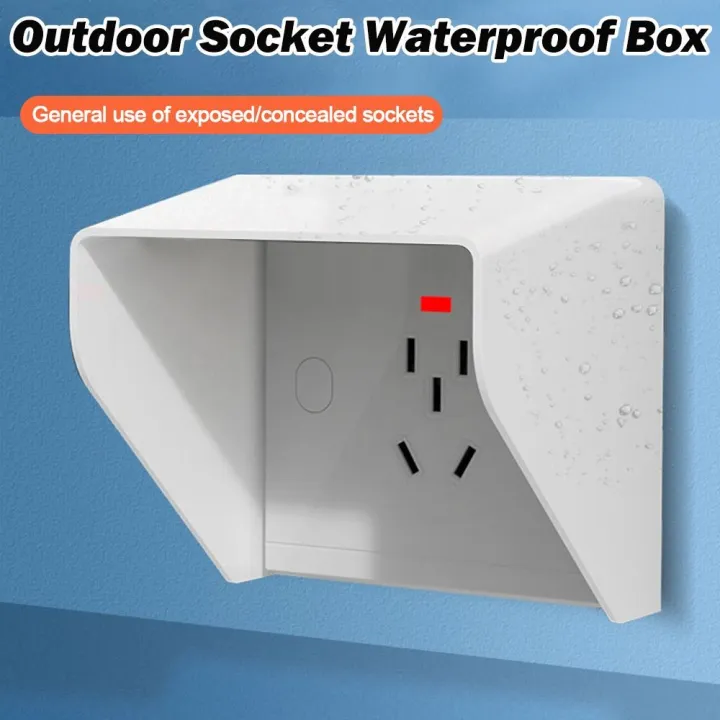 New Plastic Socket Waterproof Box 86 Type White Electric Plug Cover ...