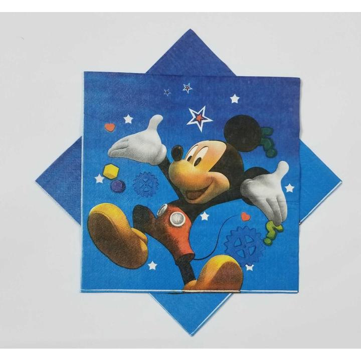 MICKEY MOUSE THEME NAPKINS PACK OF 20 MICKEY MOUSE NAPKINS | Daraz.pk