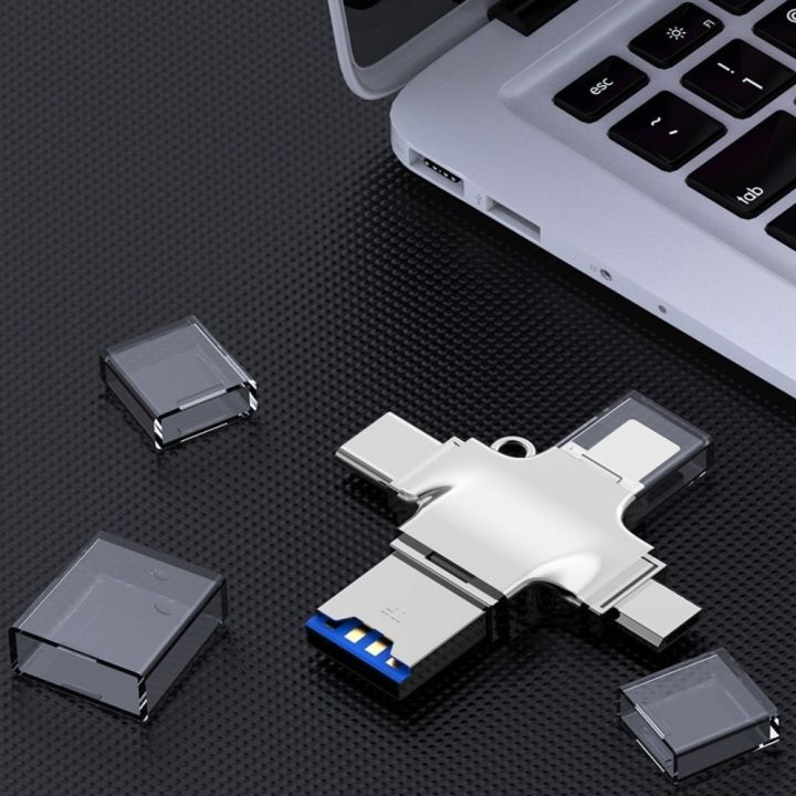 Portable USB Type-C Card Reader Converter Mini Memory Card Reader 4 in ...