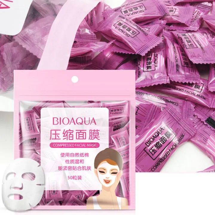 BIOAQUA Compressed Facial Tablet Face Sheet Mask 1/5/10/15/20/25/50 ...