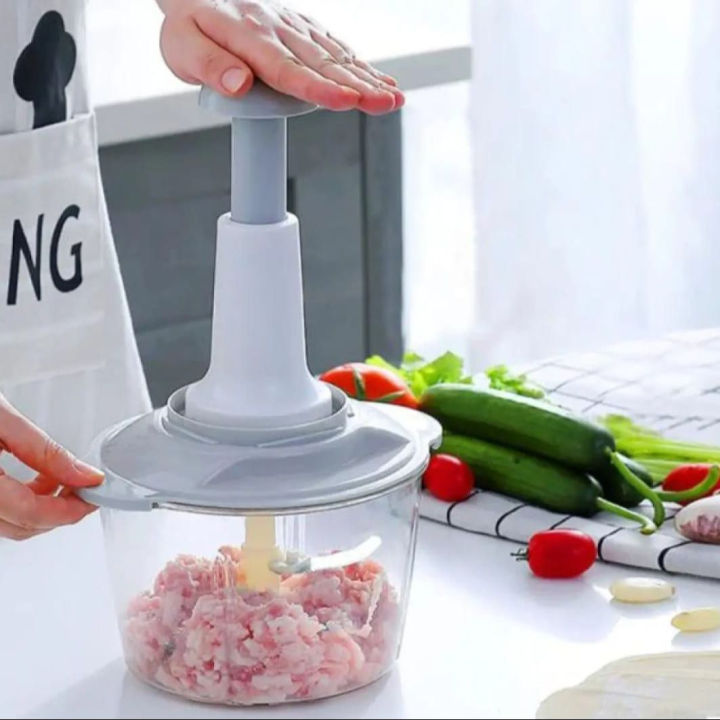 Manual Hand Operated Chopper Vegetable Cutter 2000 ml Hand Push 2 ltr ...