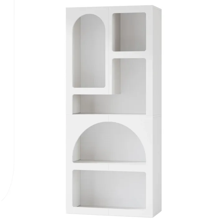 Bookshelf, Geometric Bookcase Display Shelf with 5 Irregular Storage ...