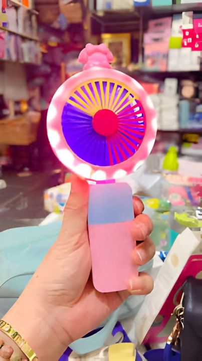 NEW Rechargeable Handy Fan with Sharp Lightning Effect and 2-Speed ...