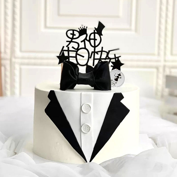 Bowtie Collar Decorating Tool Men Suit Cake Topper Cupcake Fathers Day ...