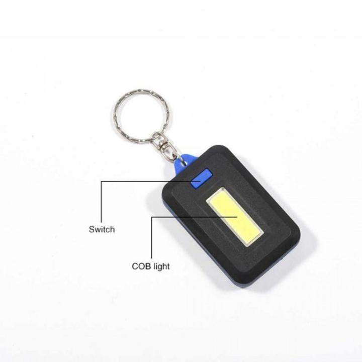 Mini COB LED Keychain Flashlight 3 Modes Key Chain Portable Keyring ...