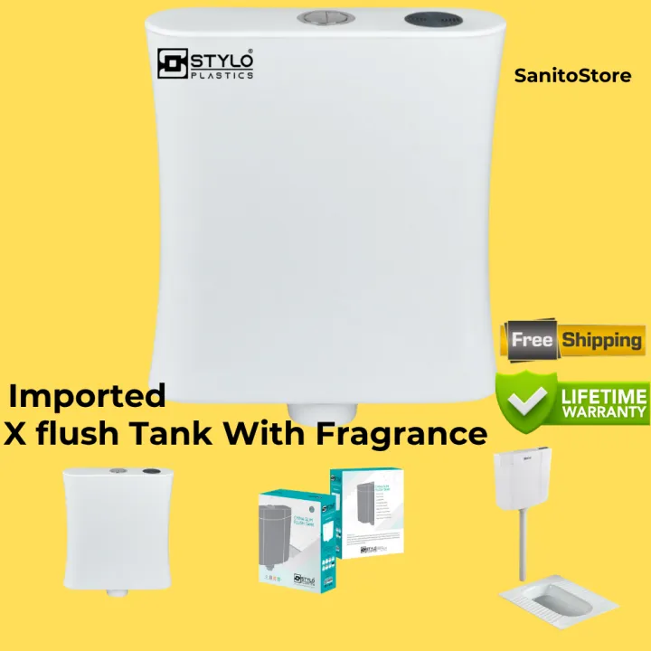 Toilet Flush Tank – Washroom Tank - Double Push - Wall Mounted Plastic ...