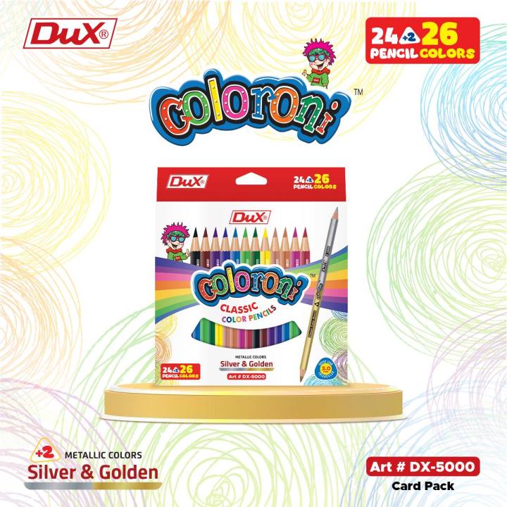 Dux Coloroni DX-5000 Card Pack (24+2 = 26 colors) color Pencil | Daraz.pk
