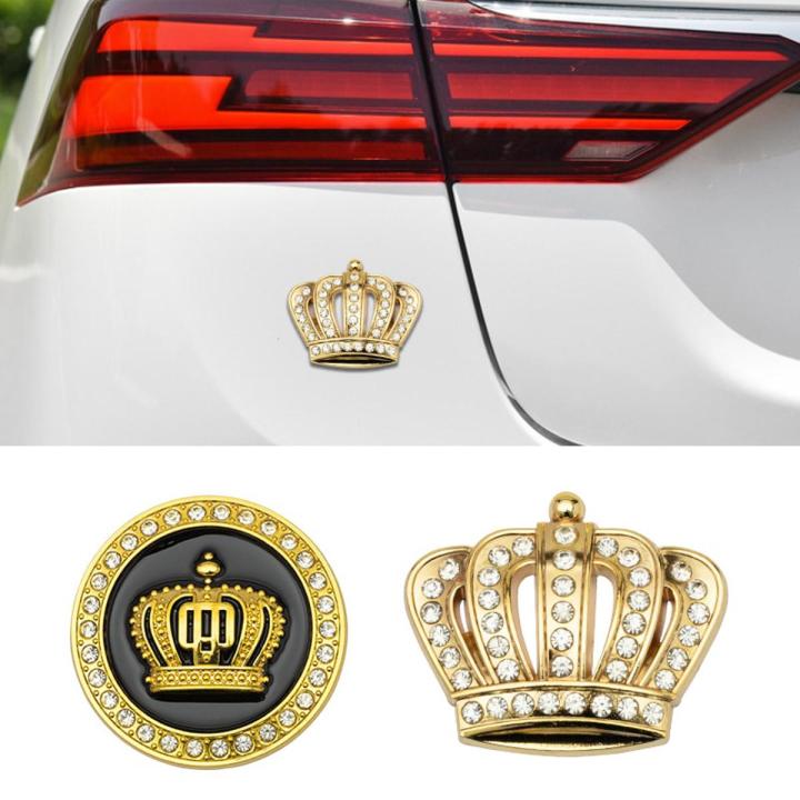 Auto Car 3D Diamond Crown Queen Princess Metal Badge Stickers Decals ...