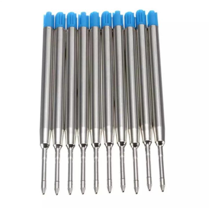 10X Blue Ballpoint Pen Refills Fine Point Medium Standard for Parker ...