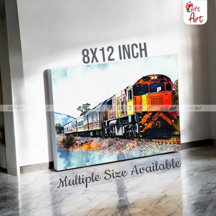 Gift Art Happy Train Ride Art Canvas Painting with Frame | Lovely Wall ...