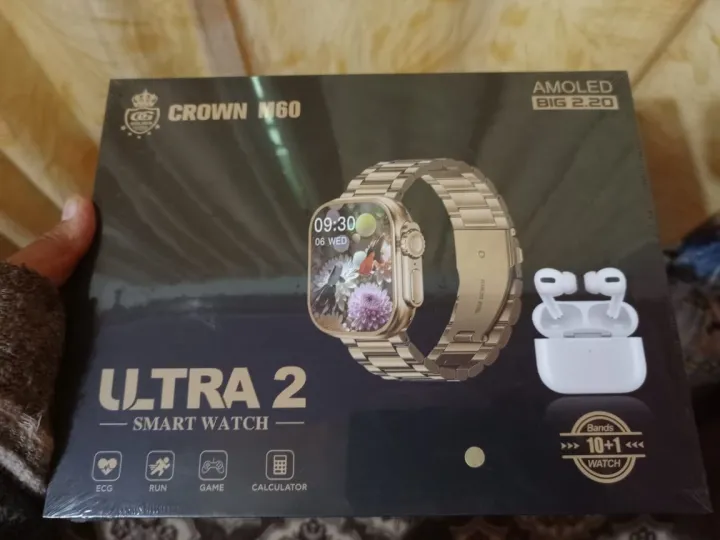 Crown M60 Bluetooth Smart Watch with AirPods | Call & Message Alerts ...