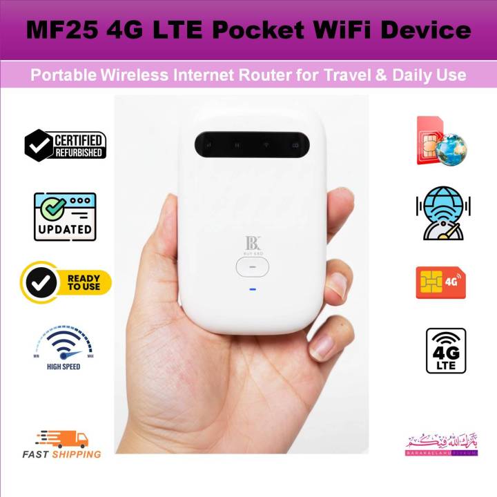 MF25 4G LTE Pocket WiFi Device – Portable High Speed Internet Router ...