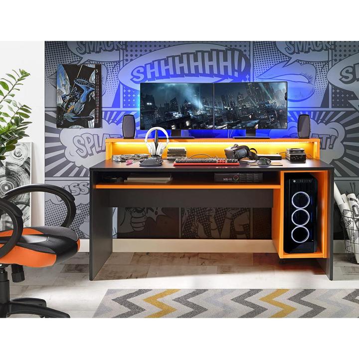 Gaming Table Computer Desk, Wood Material, Black Matt Combined with ...