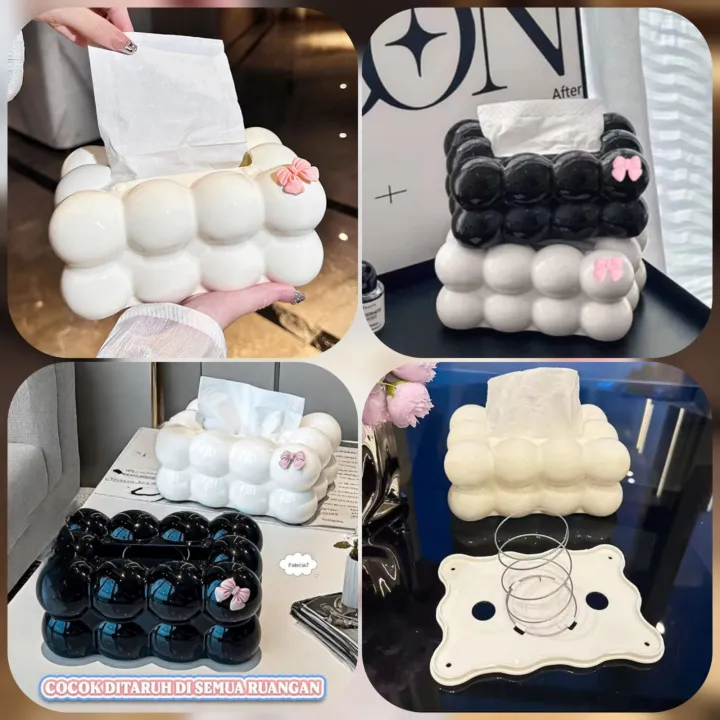 Unique Long Bubble Tissue Box Cover | Decorative Tissue Holder with 3D ...